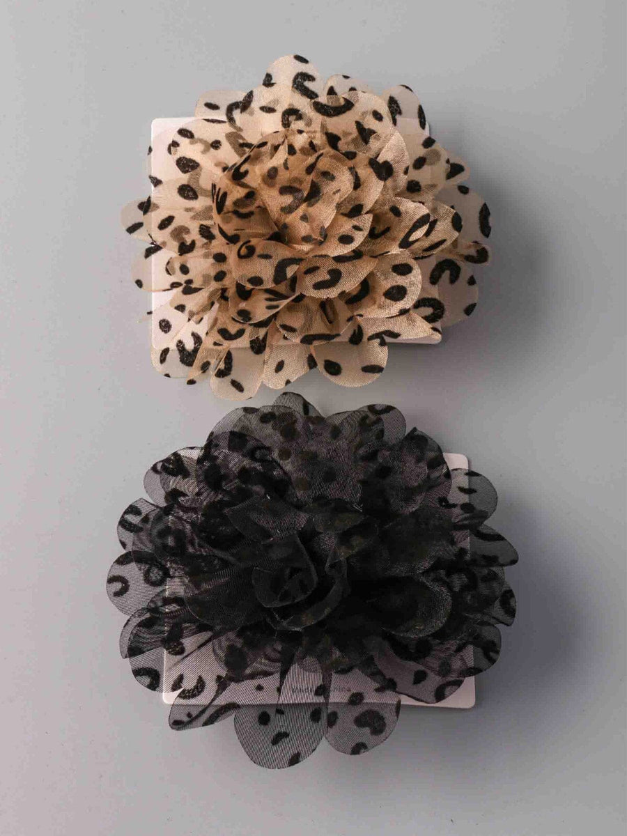 WOMEN'S RUFFLE ANIMAL PRINT ASSORTED HAIR CLIPS ...