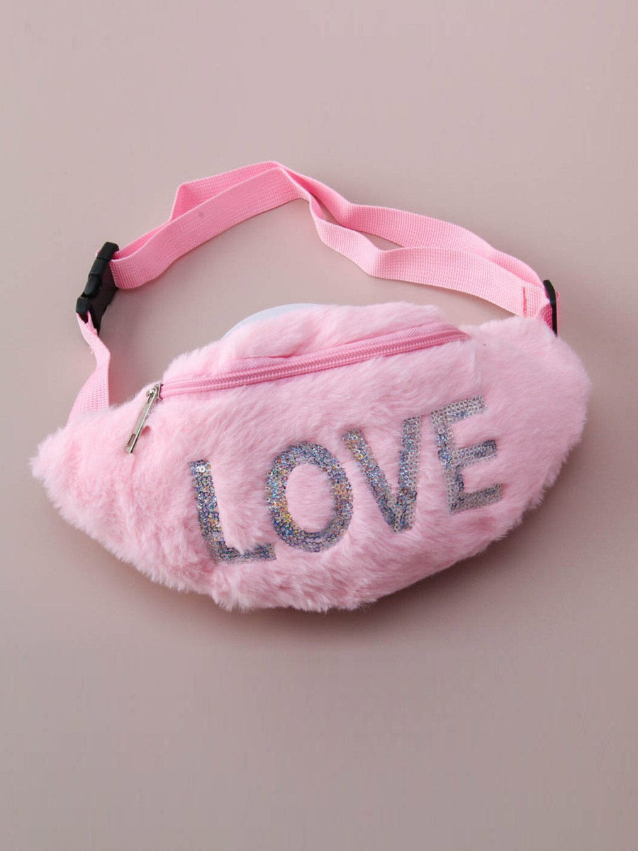 WOMEN'S GRAPHIC LOVE FURRY FANNY PACK – Wholesalefashiontrends.com