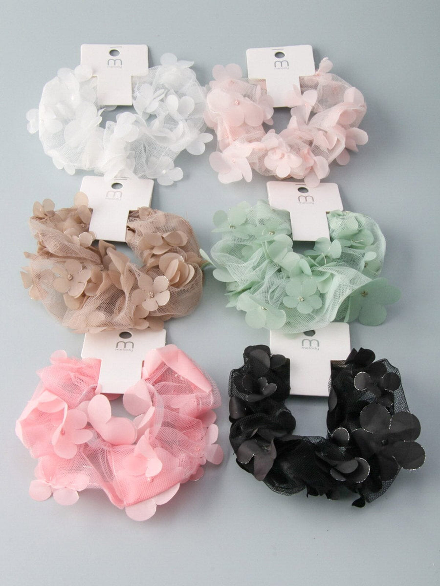 WOMEN'S ASSORTED COLORS FLORAL HAIR SCRUNCHIES – Wholesalefashiontrends.com