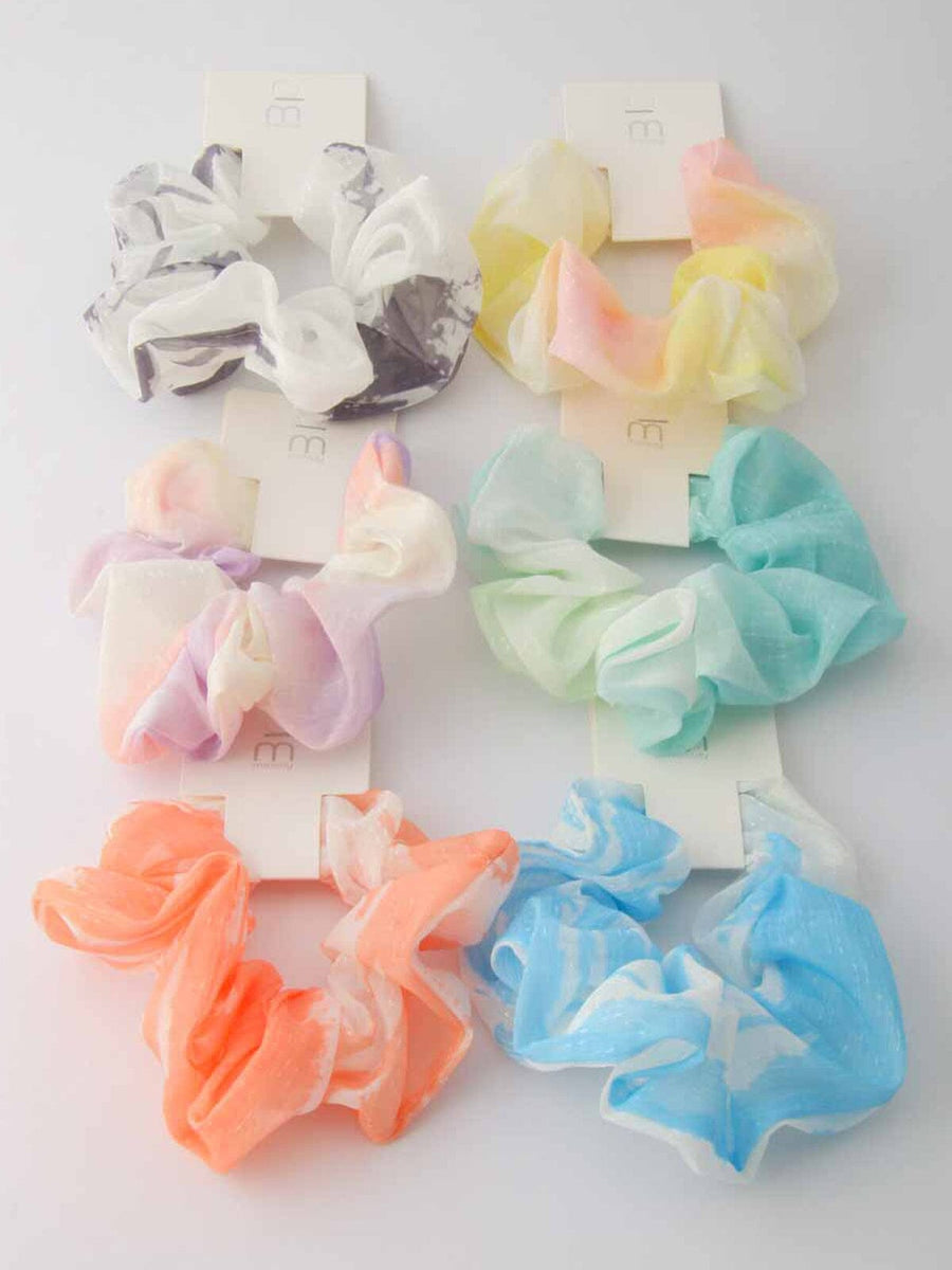 WOMEN'S ASSORTED COLORS TIE DYE HAIR SCRUNCHIES ...