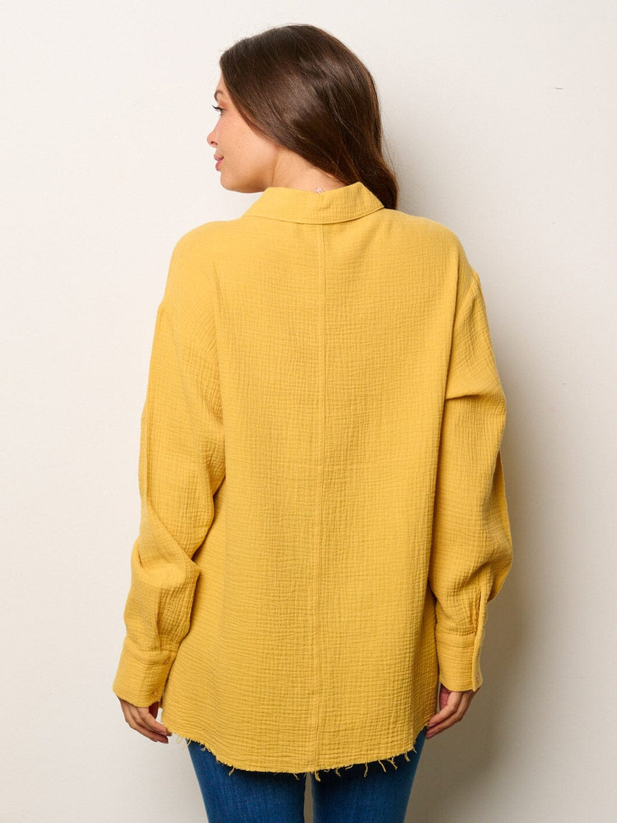 WOMEN'S LONG SLEEVE BUTTON UP FRONT POCKET BLOUSE TOP ...