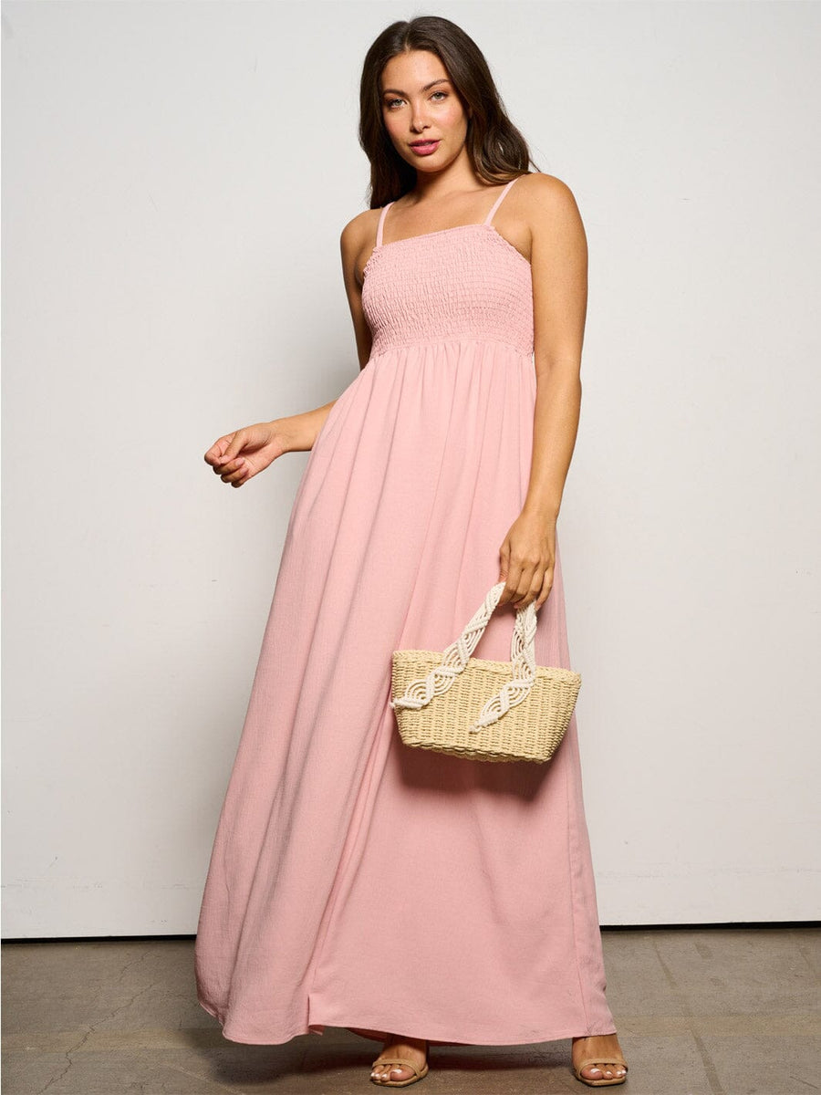 WOMEN'S SLEEVELESS SMOCK POCKETS MAXI DRESS – Wholesalefashiontrends.com
