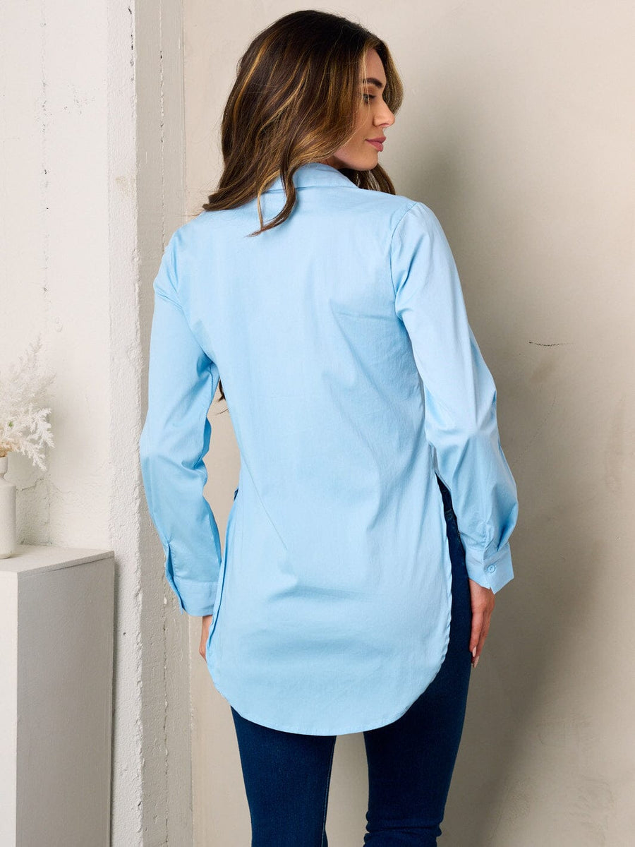 WOMEN'S LONG SLEEVES BUTTON UP BLOUSE TOP – Wholesalefashiontrends.com