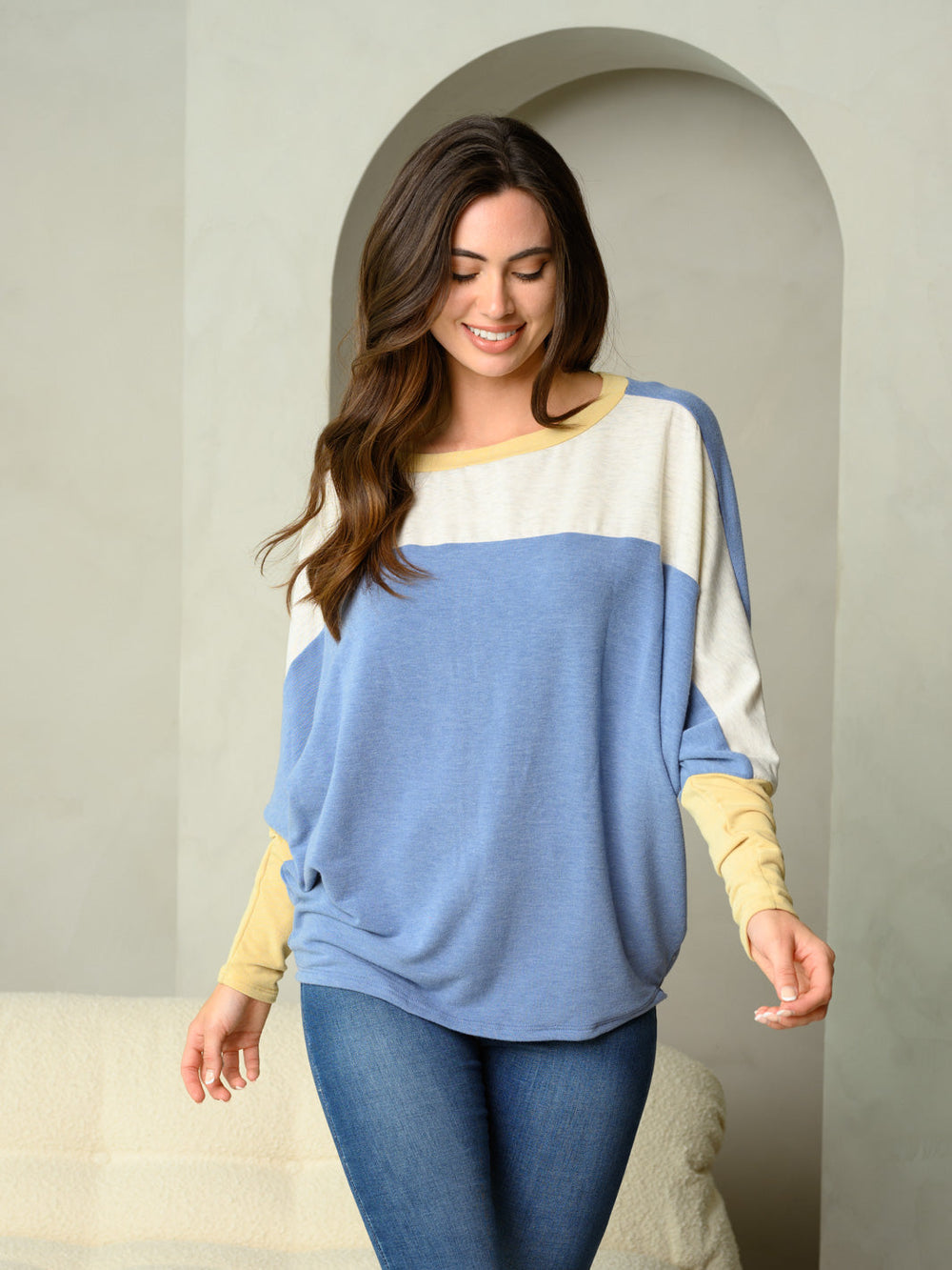 WOMEN'S LONG SLEEVE COLORBLOCK TUNIC TOP – Wholesalefashiontrends.com