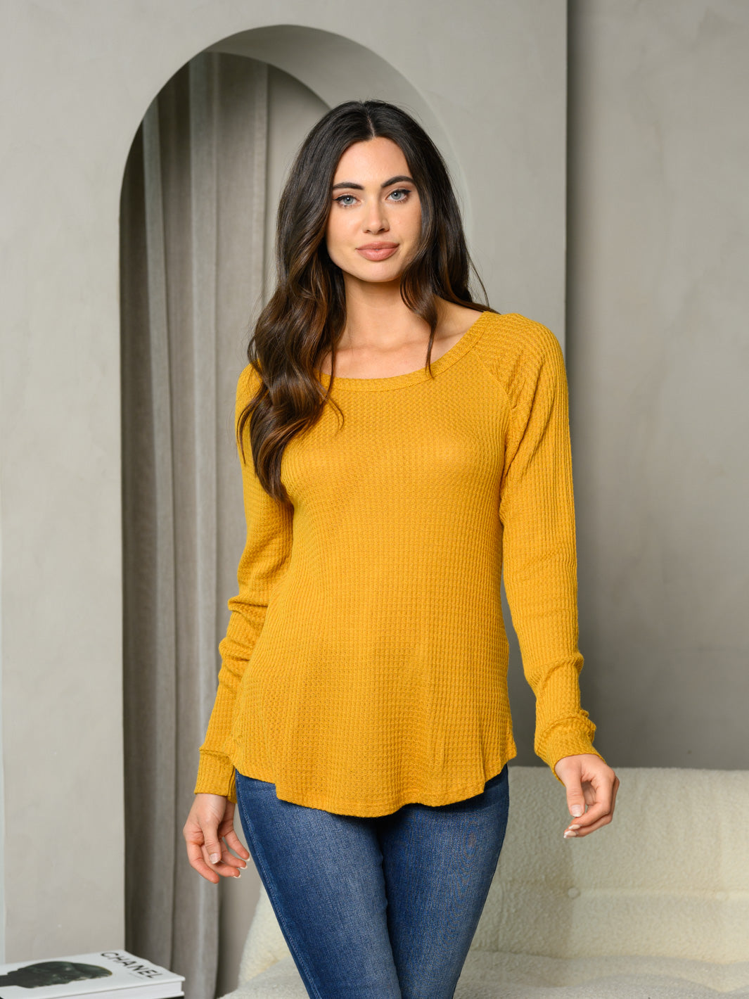 WOMEN'S LONG SLEEVE WAFFLE TUNIC TOP – Wholesalefashiontrends.com