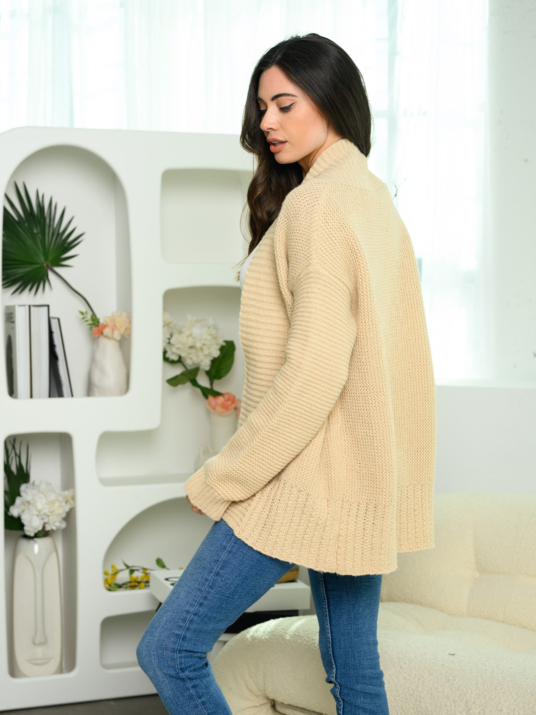 WOMEN'S LONG SLEEVE RIBBED PLACKETS CARDIGAN – Wholesalefashiontrends.com
