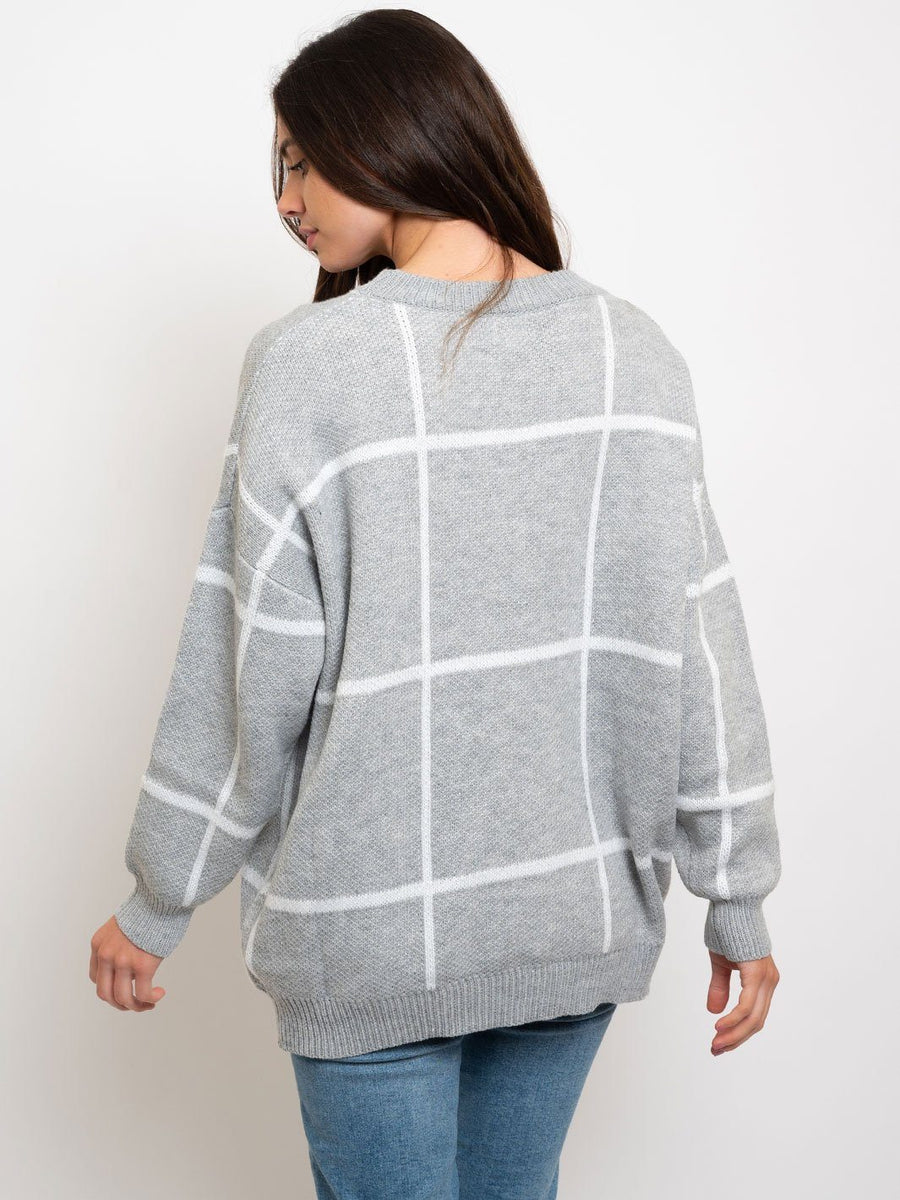 WOMEN'S WINDOW PANE SWEATER – Wholesalefashiontrends.com