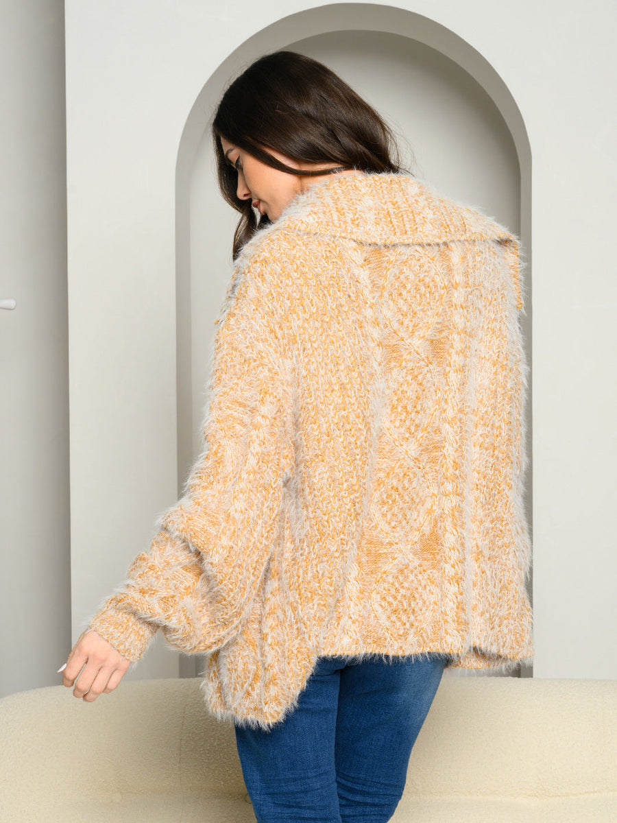 WOMEN'S FUZZY BUTTON UP CARDIGAN SWEATER – Wholesalefashiontrends.com
